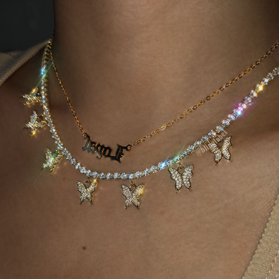 18K Diamond Butterfly Choker Necklace – Bling Label